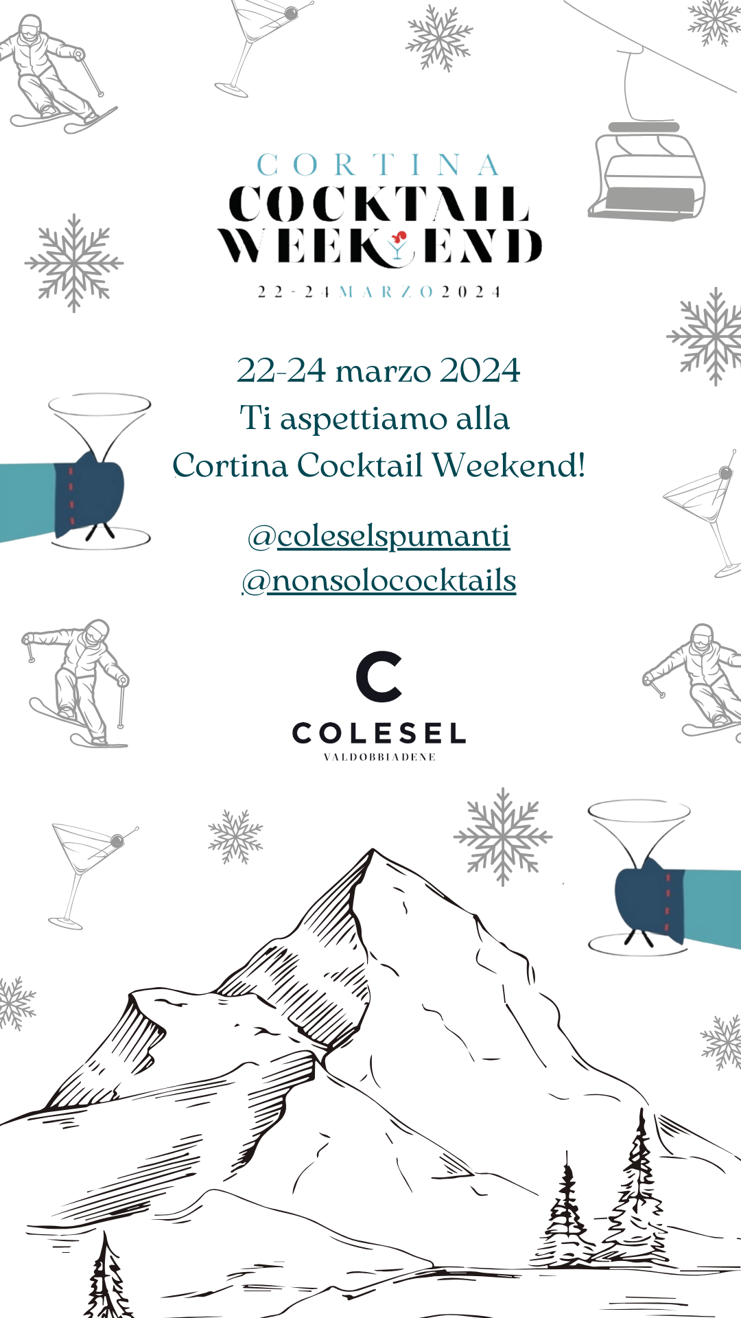 CORTINA COCKTAIL WEEKEND 22-24 MARZO 2024 – Colesel Spumanti